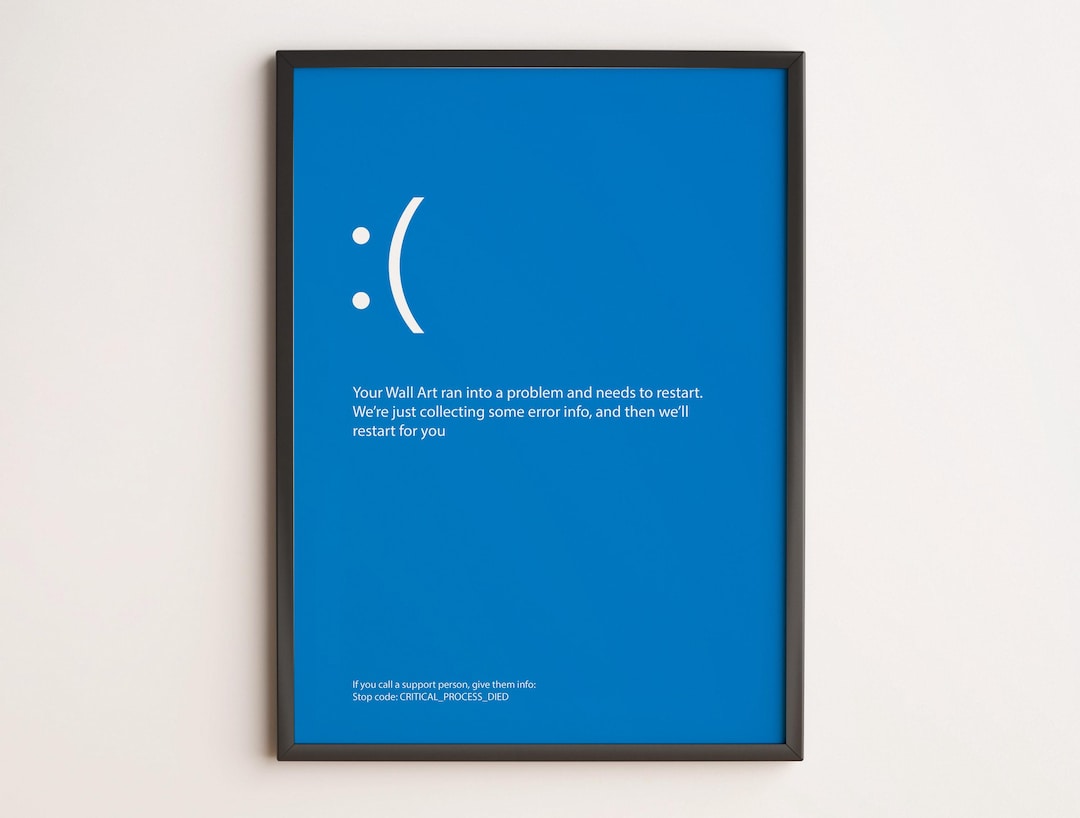 Blue Screen Wall Art | Funny Tech Poster | Programmer Digital Download ...