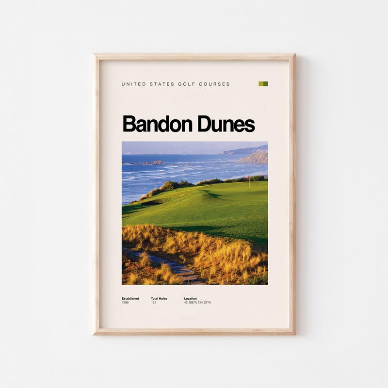 Golf Map Bandon Dunes - Etsy UK