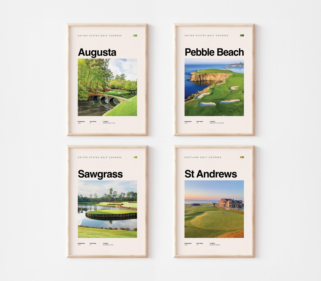 Golf Course Art Prints | Set of 4 | Digital Download | Inspired by ...