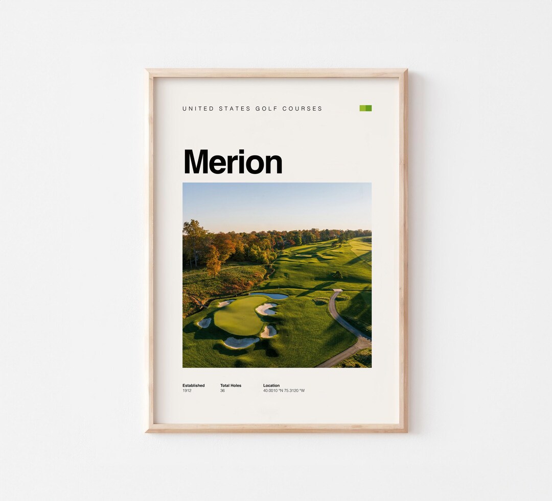 Merion Golf Course Poster – Printable Gift for Golf Lovers - Minimal ...