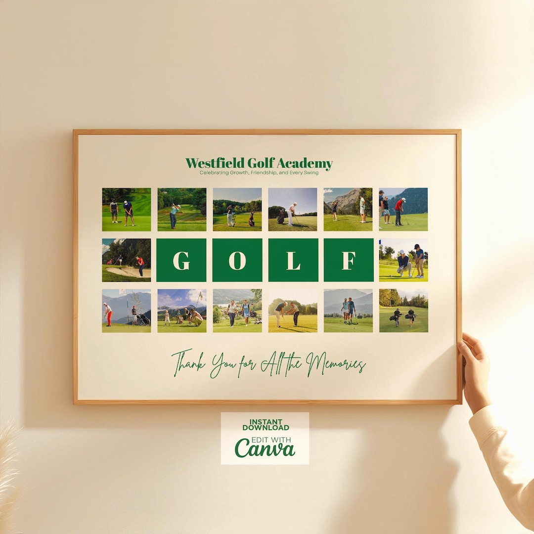 Golf Photo Collage Template – Golf Team Gift, Coach Appreciation (canva ...