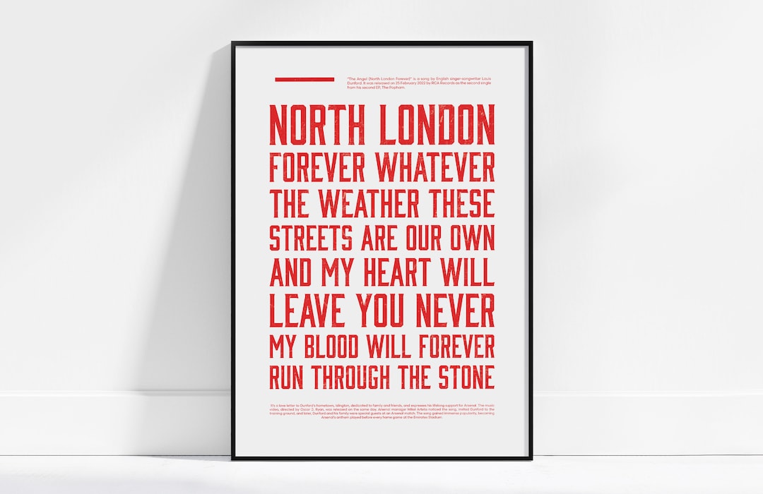 Arsenal Poster Gift for Arsenal Fans, North London Forever Poster Gift ...