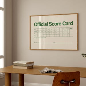 Golf Scorecard Poster | Golf Wall Art | Digital Download - Etsy