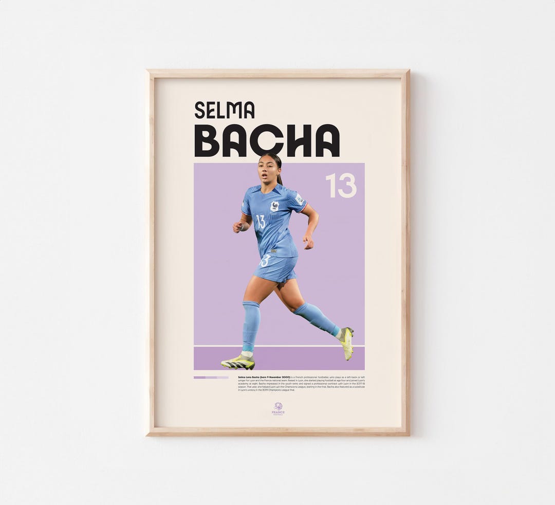Selma Bacha, Poster Gift for Football Lovers Kids Room Decor Art Print ...