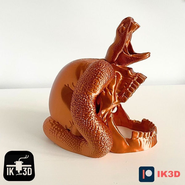3d Printed Skull With Snake - Etsy