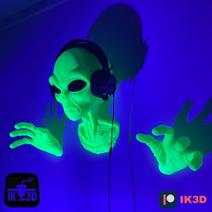 Wall Mounted Alien Headset Holder STL 3D Printing Files, Alien ...