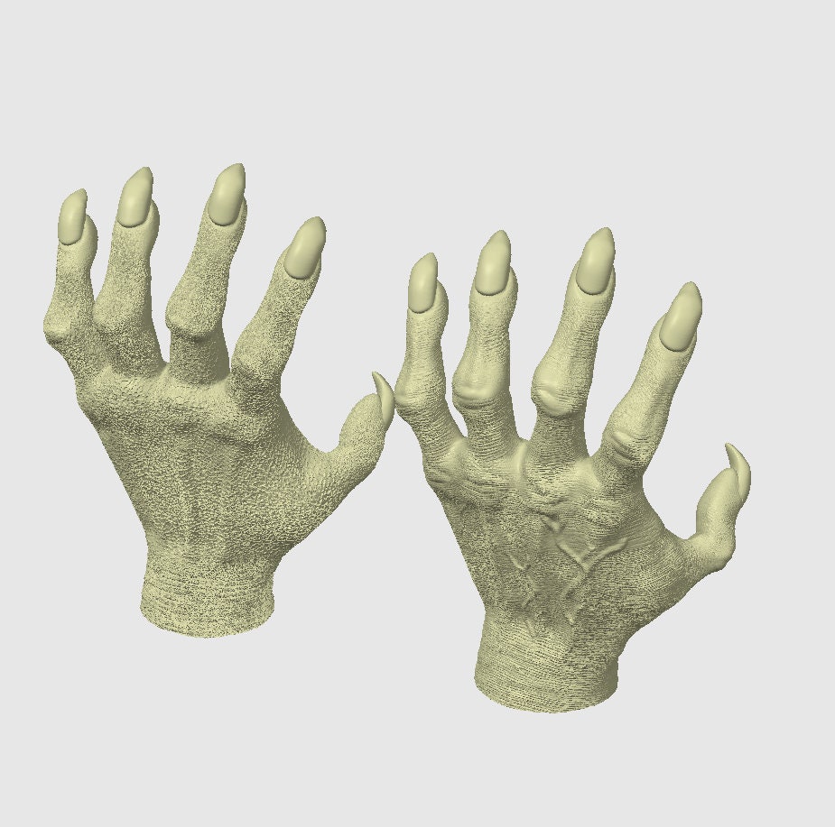 Demon Hand STL 3D Printing Files, Halloween Horror Hand Spooky Decor ...