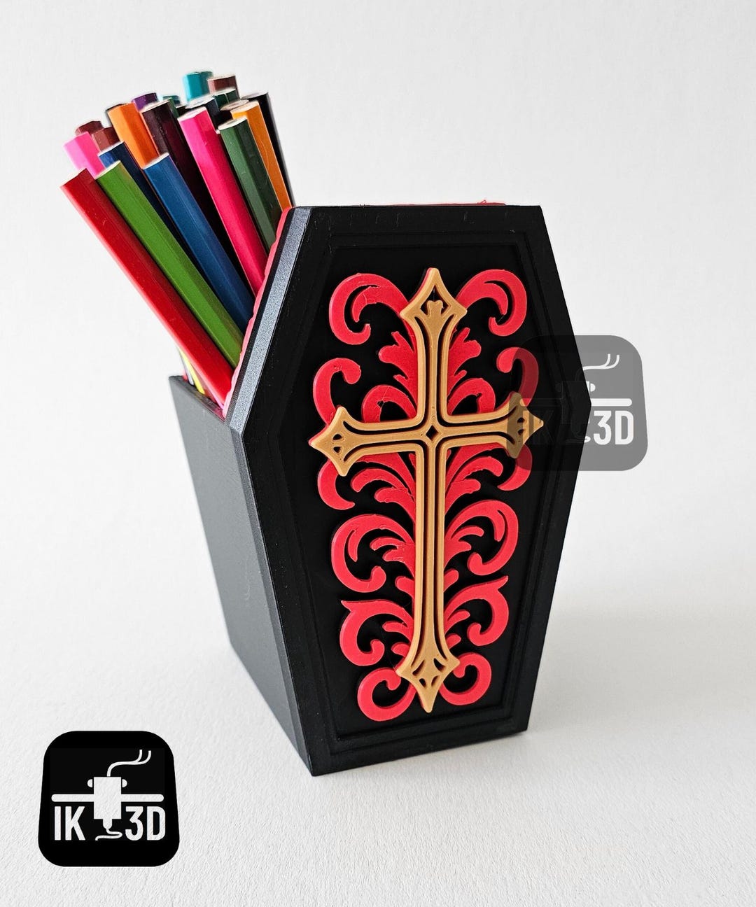Vampire Coffin Pen Holder STL for 3D Printing, Gothic Decoration ...