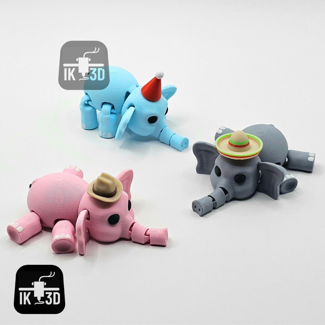 Flexi STL 3D Printing Files, Print in Place Cute Flexible Animal, Flexi ...