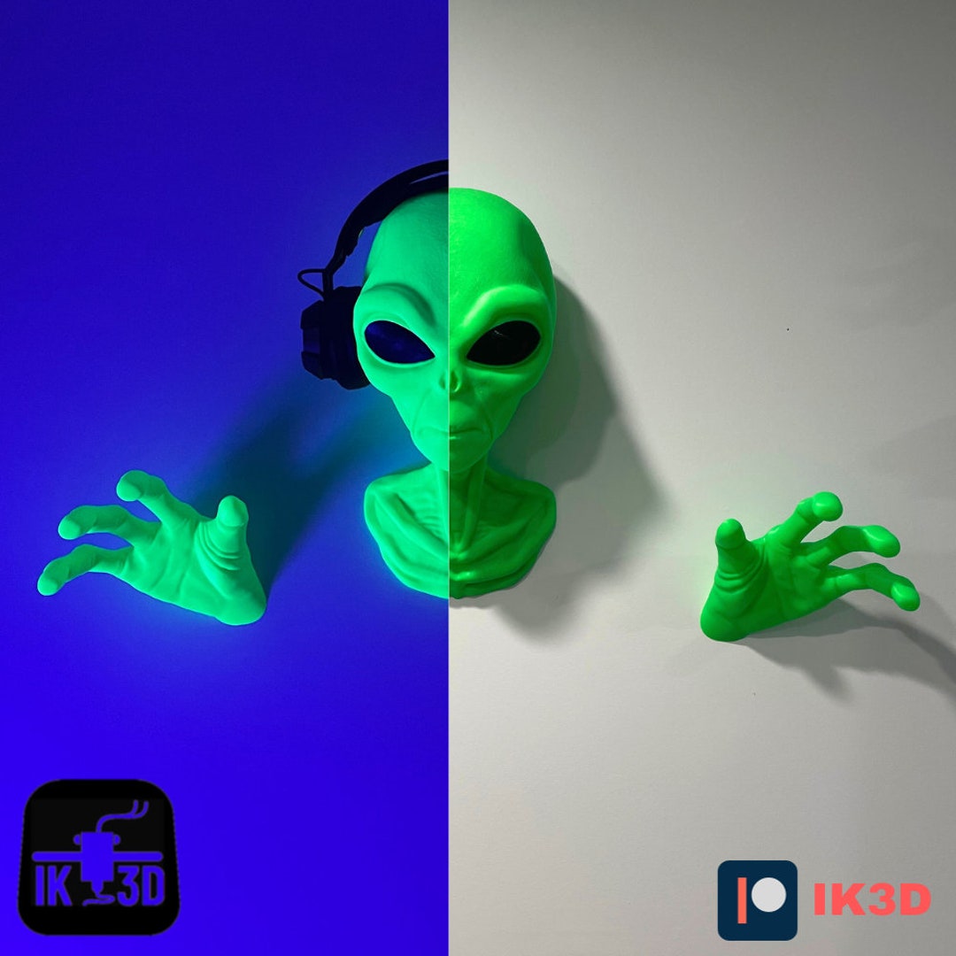 Wall Mounted Alien Headset Holder STL 3D Printing Files, Alien ...