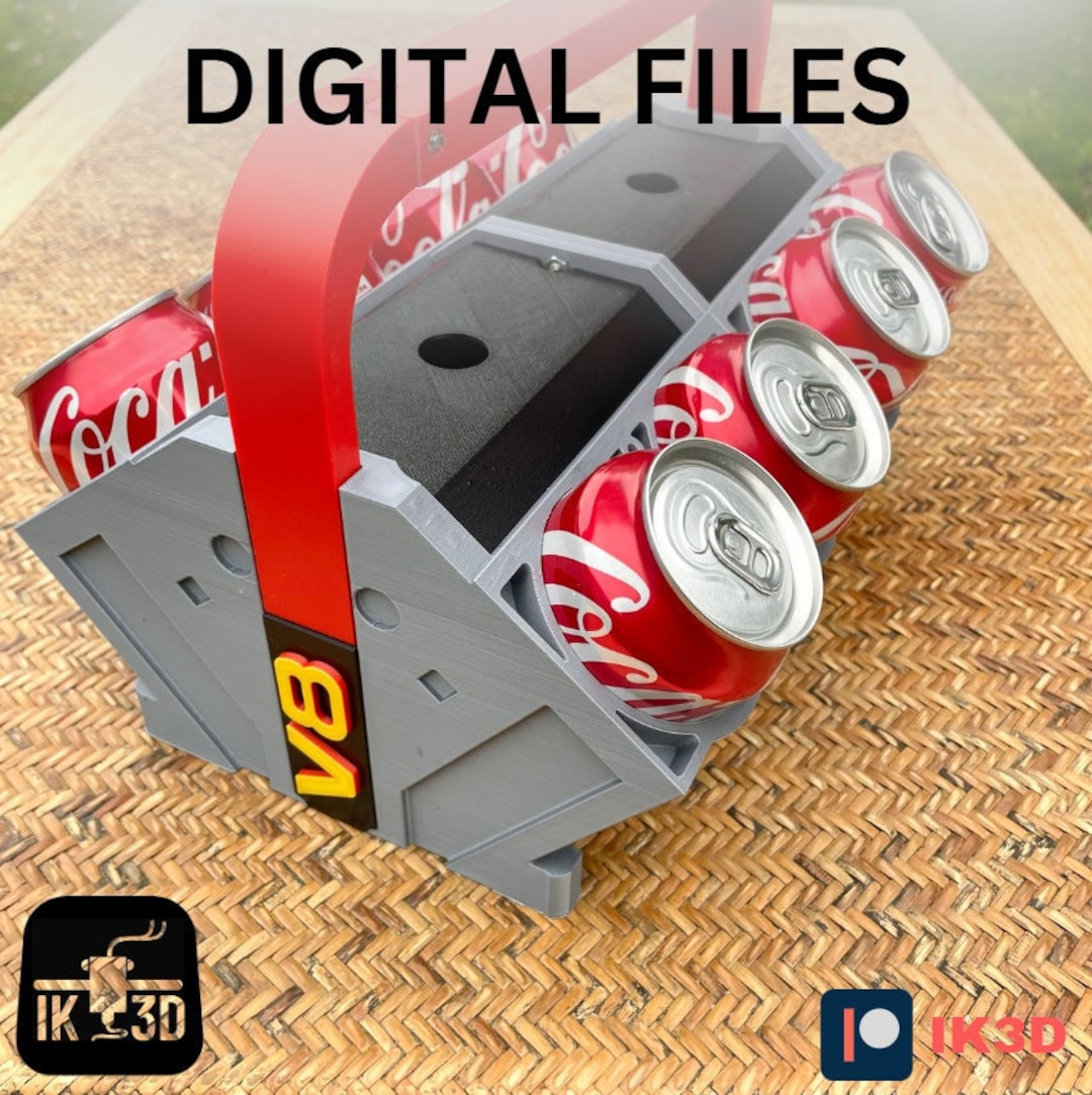 V8 Can Cooler Stl 3D Printing Files, Engine Can Cooler Digital Files ...