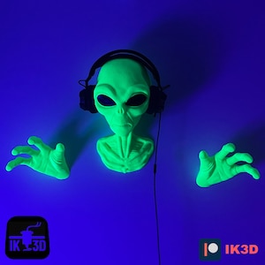 Wall Mounted Alien Headset Holder STL 3D Printing Files, Alien ...