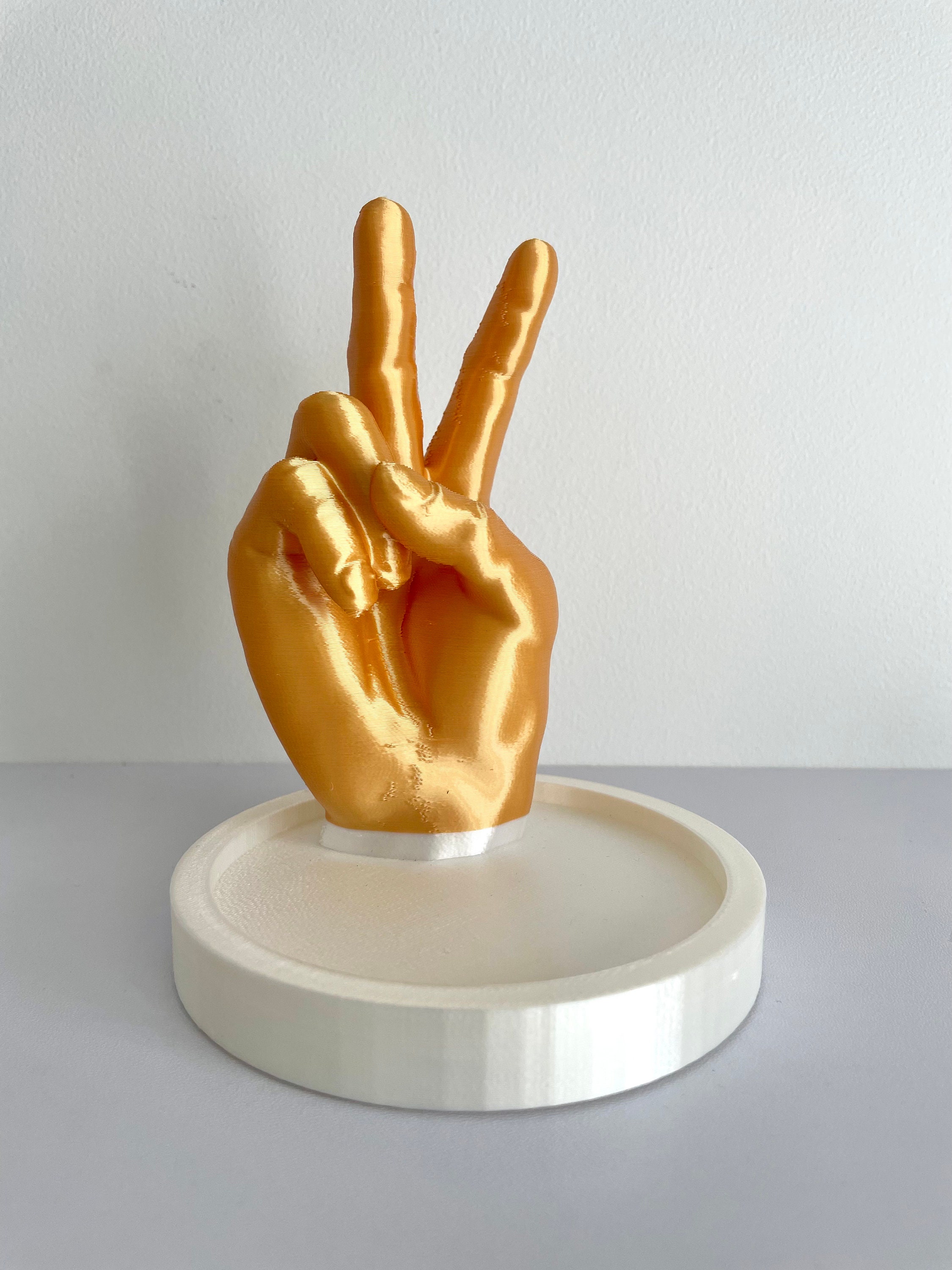 Quirky Peace Gesture Hand Sculpture for Jewelry Jewelry - Etsy
