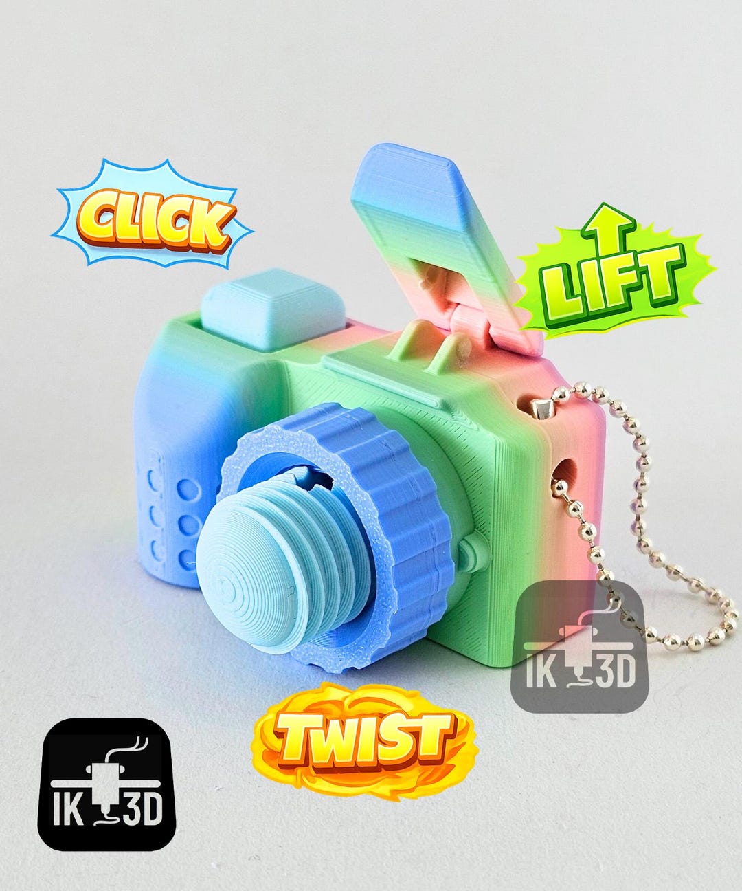 Camera Fidget Toy STL File, 3D Printable Clicker Toy, Mechanical Switch ...
