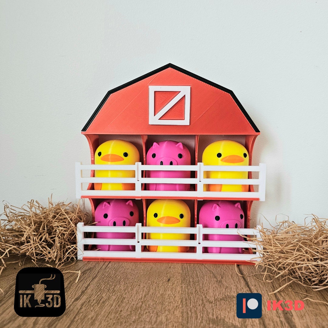 Tic Tac Toe STL 3D Printing Files, Stacking Tic-tac-toe Farm Animals ...