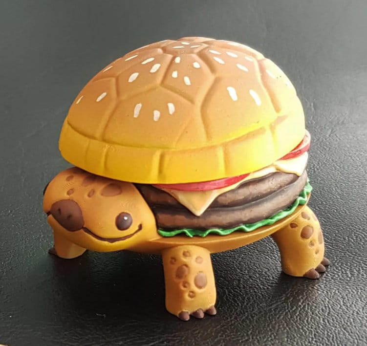 Turtle Burger 3D File, Cute Turtle Figure, Turtle Stl, Tortoise, 3D ...