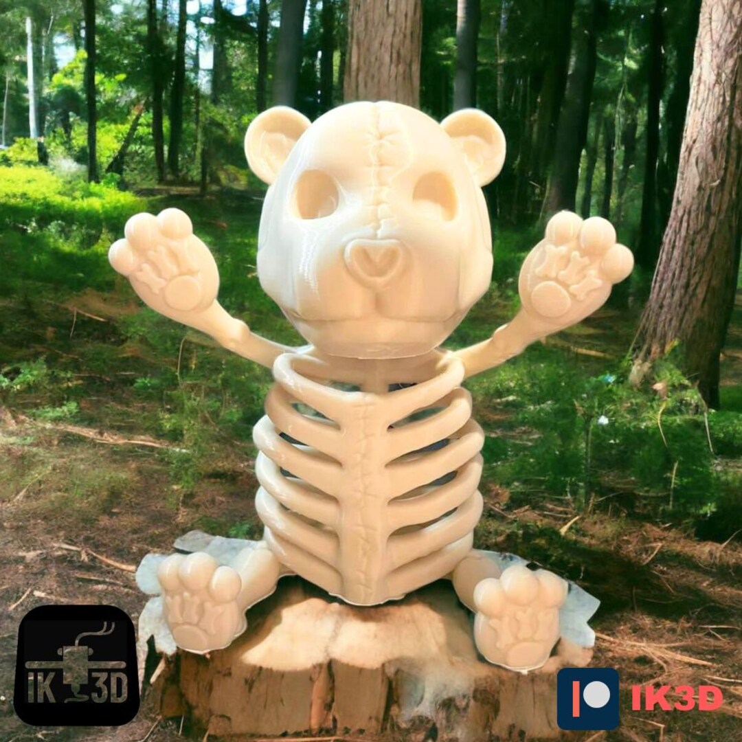 Skeleton Teddy Bear 3D Model STL - Halloween Figurine (digital File) - Etsy