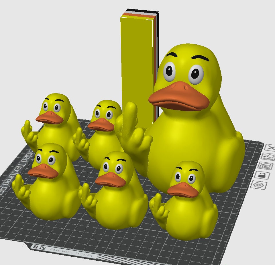 Rubber Duck Middle Finger STL 3D Printing Files, Dashboard Duck, SUV ...