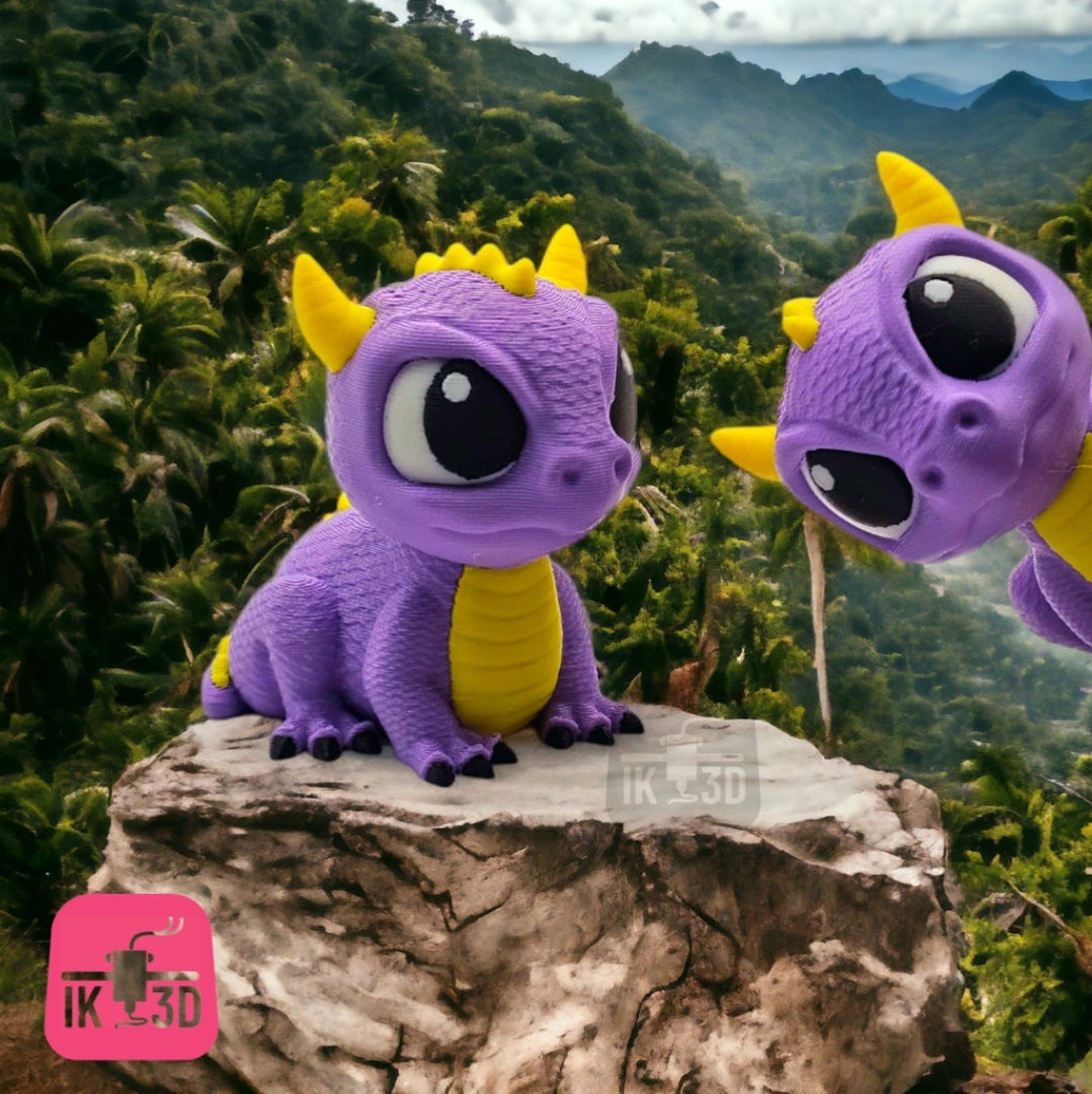 Baby Dragon Figurine STL File for 3D Printing, Cute Dragon Sculpture ...