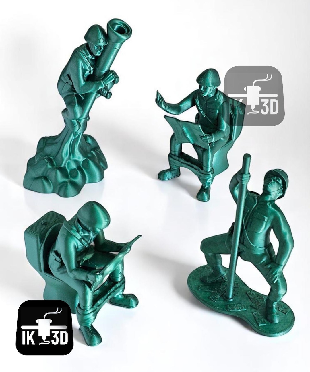 Green Army Men STL for 3D Printing, Funny Toy Soldier Figurines, War ...
