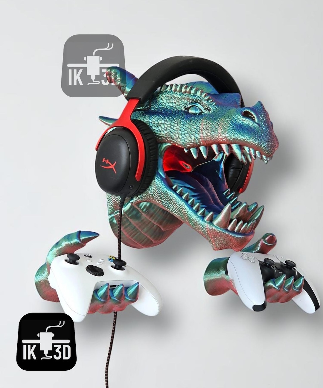 Dragon Head STL Files 3D Printing, Gamer Headset Holder, Controller ...