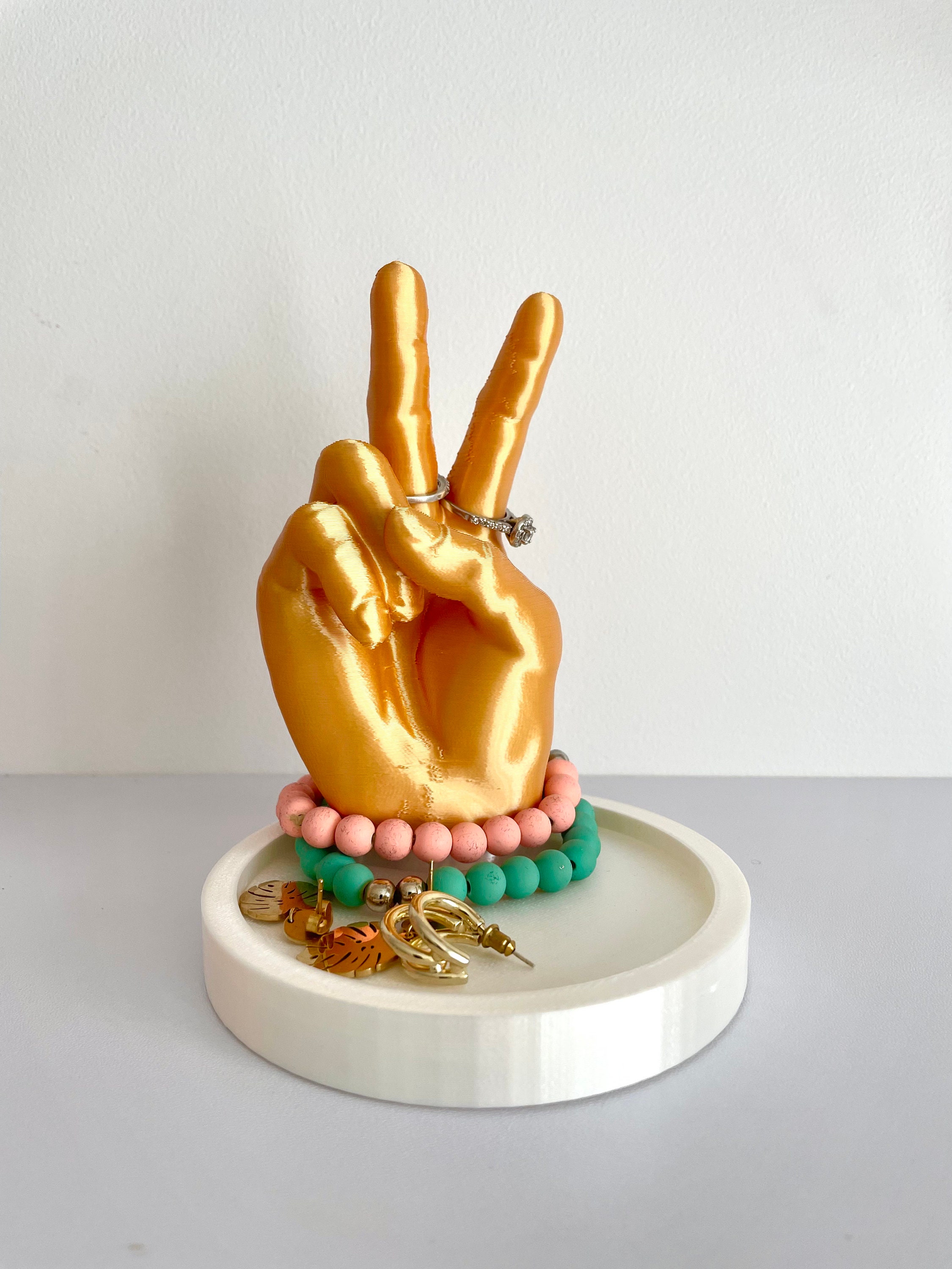 Quirky Peace Gesture Hand Sculpture for Jewelry Jewelry - Etsy