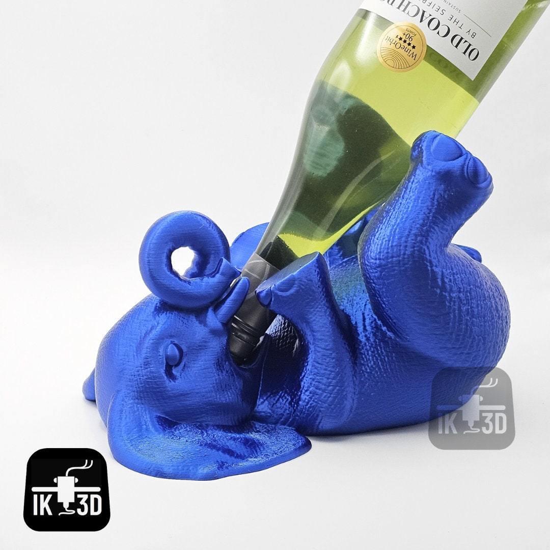 STL Elephant Wine Bottle Holder 3D Printing Files, Cute Elephant Bottle ...