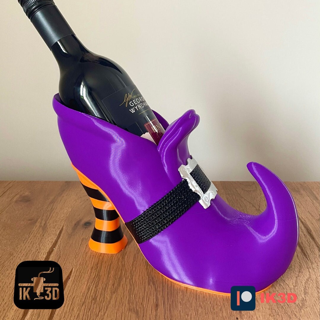 3D Printing Files STL, Witch Shoe Wine Bottle Holder, Halloween Decor ...