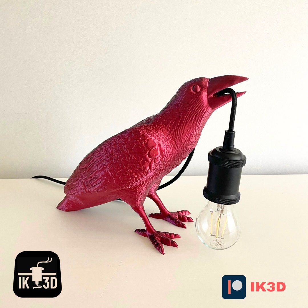Raven Lamp STL Files for 3D Printing, Crow Lamp, DIY Lamp Digital Files ...