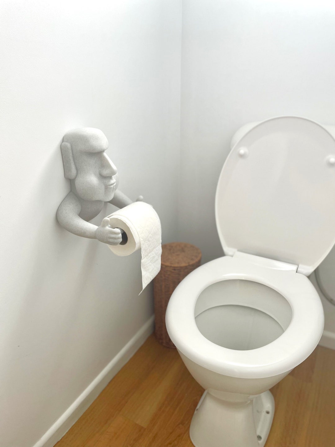 3D STL File Moai Toilet Roll Holder, 3D Print Funny Toilet Roll Holder ...