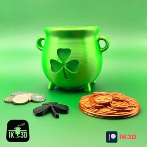 St Patrick's Day STL 3D Printing Files, Leprechaun's Cauldron Piggy ...