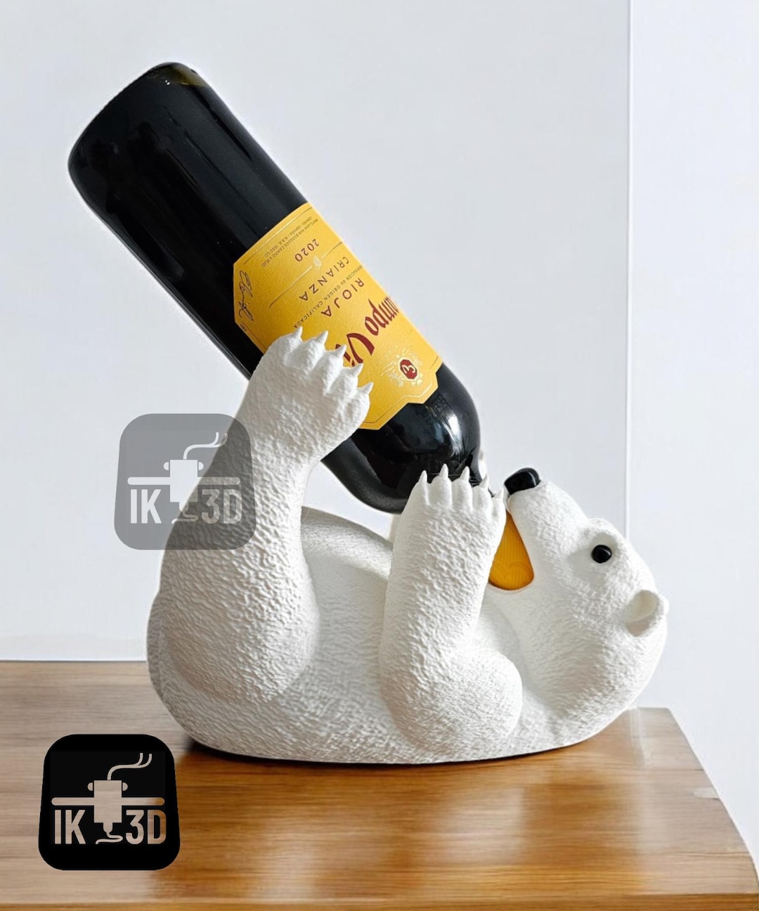 Polar Bear Wine Bottle Holder STL 3D Printing Files, Wine Lovers Gift ...