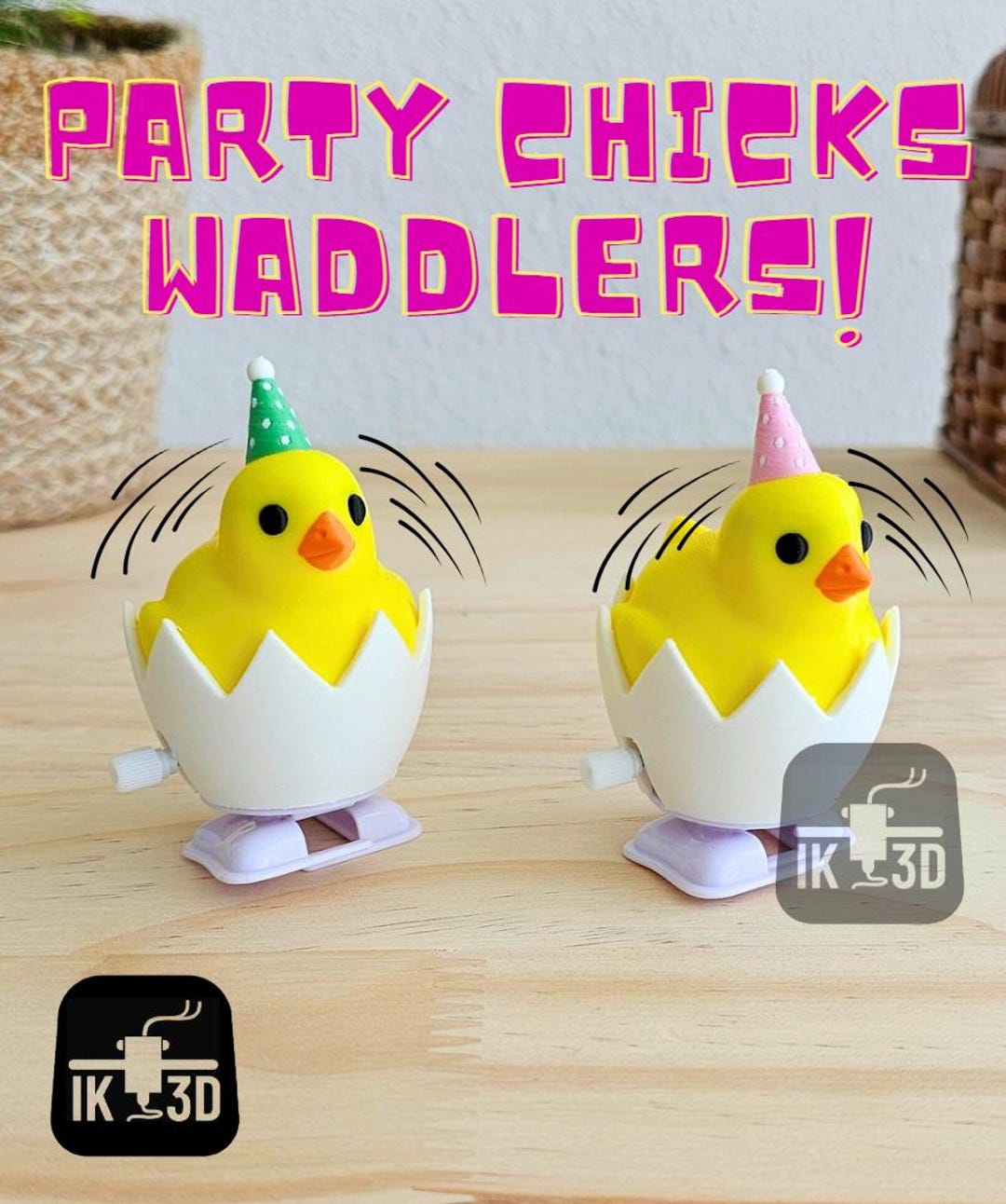 STL Files for 3D Printing Wind-up Toy, Chicks Easter Gift Ideas ...