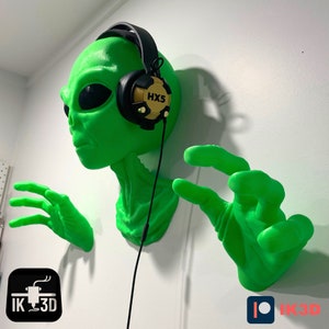 Wall Mounted Alien Headset Holder STL 3D Printing Files, Alien ...