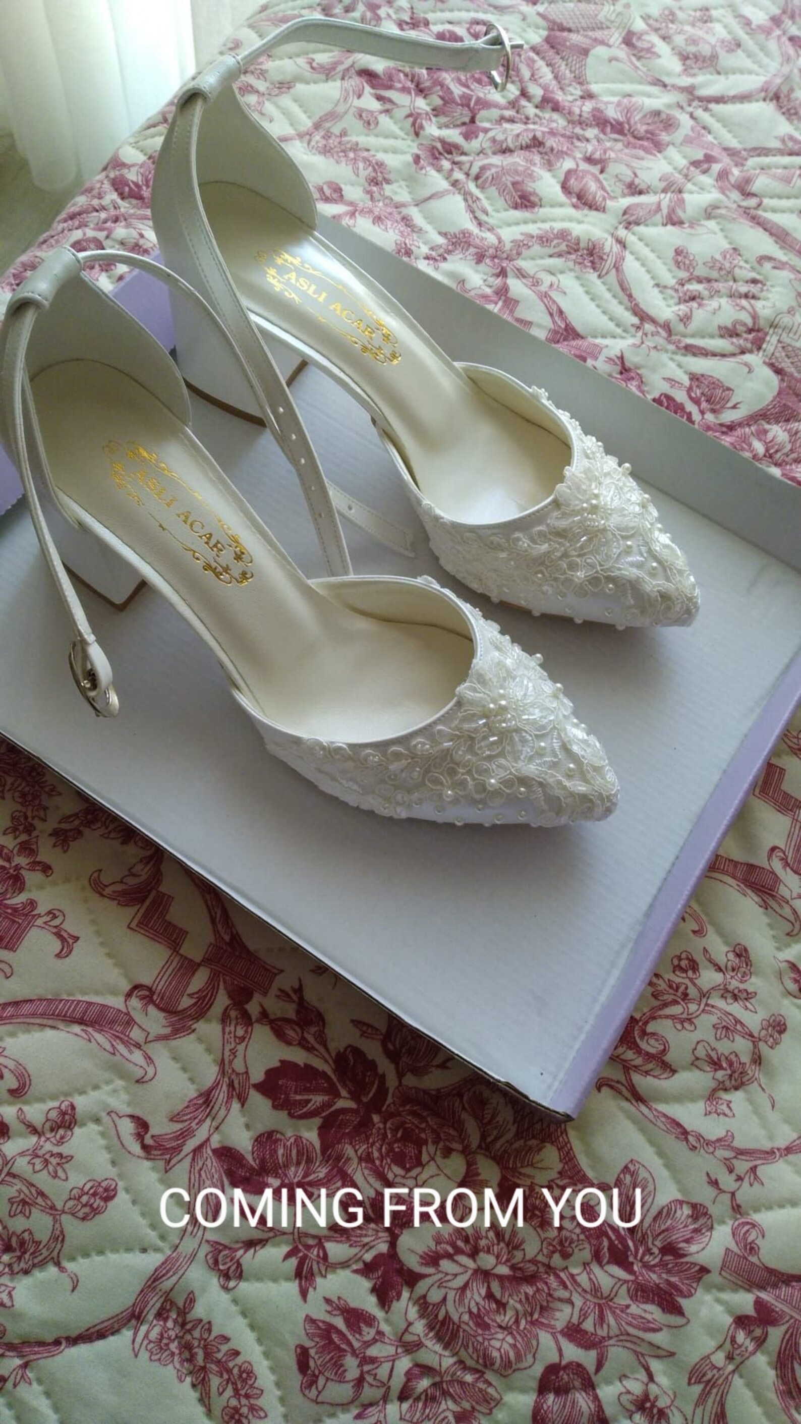 Short Heels Tulle Lace Embroidered Thick Heeled Comfortable - Etsy