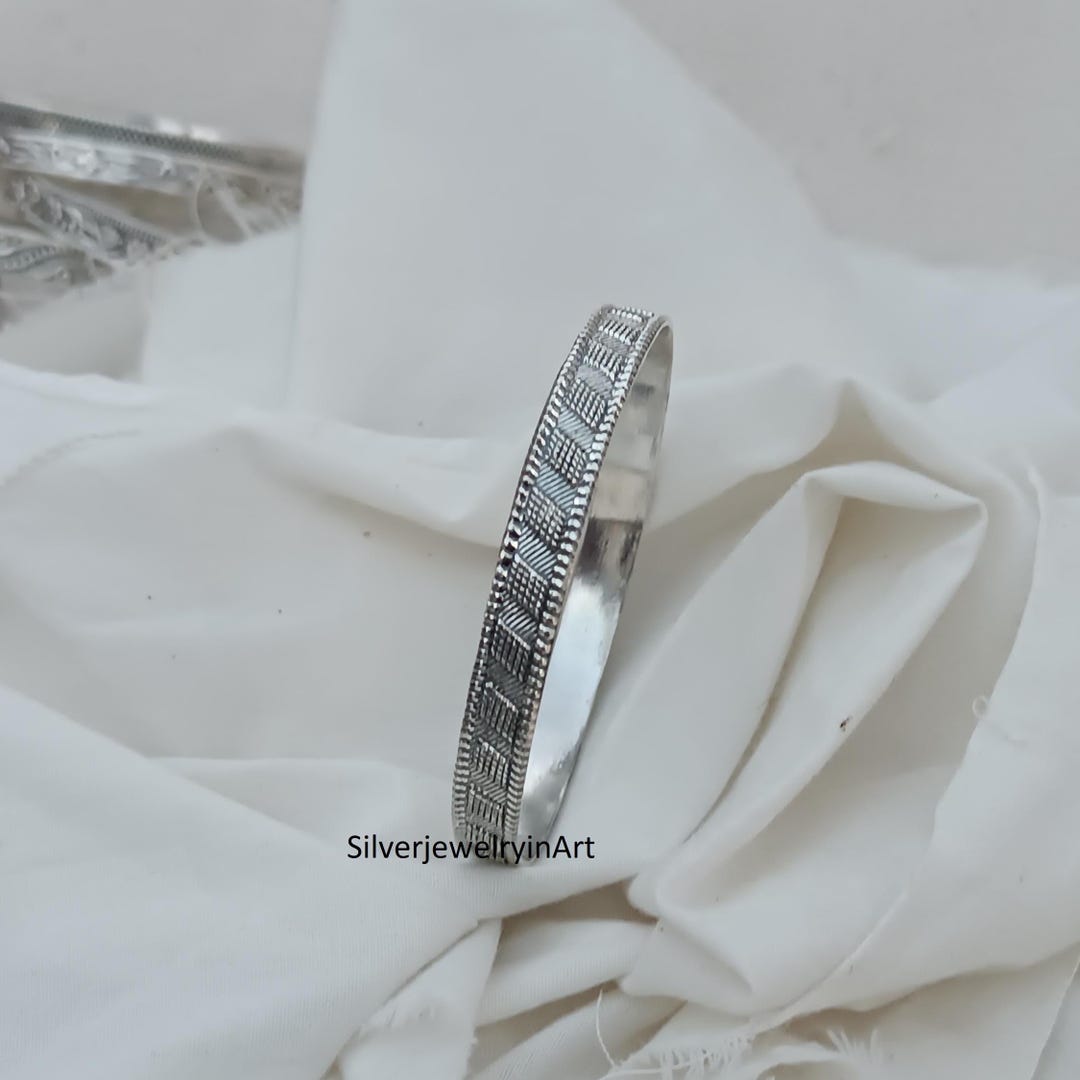 Handmade Sterling Silver Bangle: Western Indian Design - Etsy