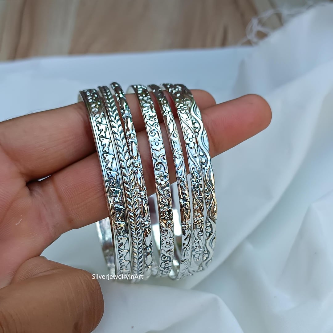 Set of 7 Bangles , Stacking Bangles ,sterling Silver Bangles , 7 Days ...