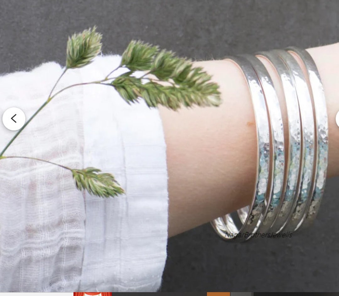 Thick West Indian Bangles, Set of 5 Bangles, Sterling Silver Bangles ...