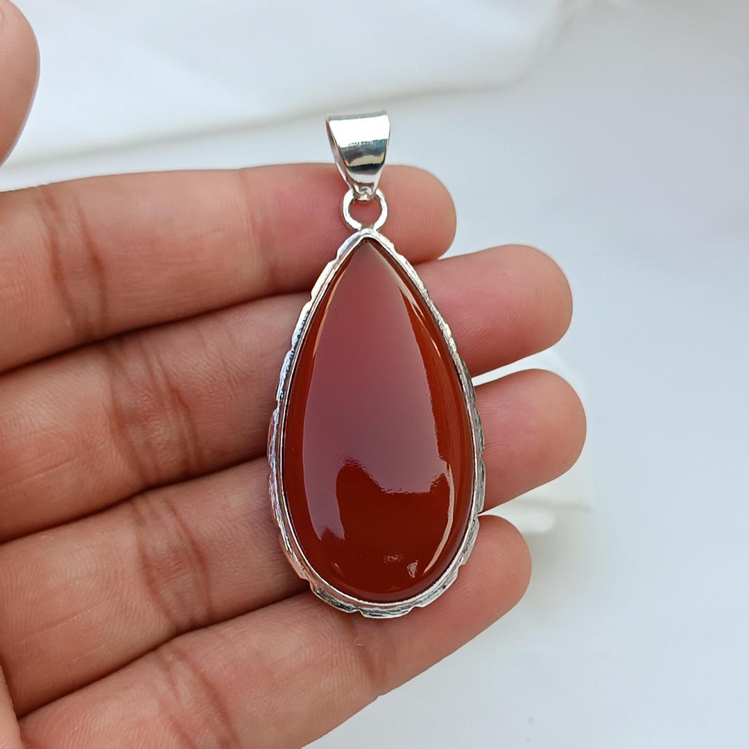 Handmade Careline Gemstone Pendant: 925 Sterling Silver Jewelry - Etsy
