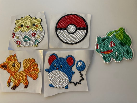 Pokémon Diamond Painting Stickers Set of 5 - Etsy