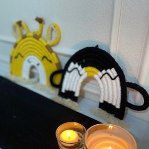 Macrame Rainbow Animal Character, Giraffe Rainbow, Penguin Rainbow ...