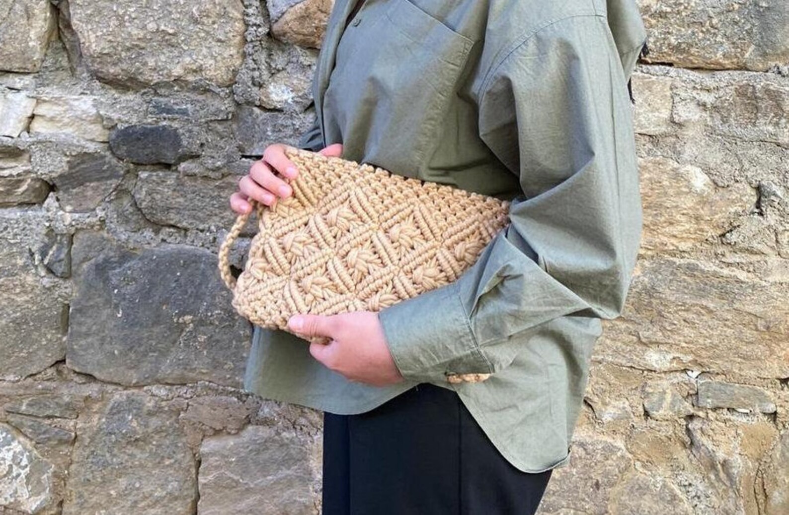 Macrame Camel Clutch /bohemian Handmade Camel Purse / Luxury Women's ...