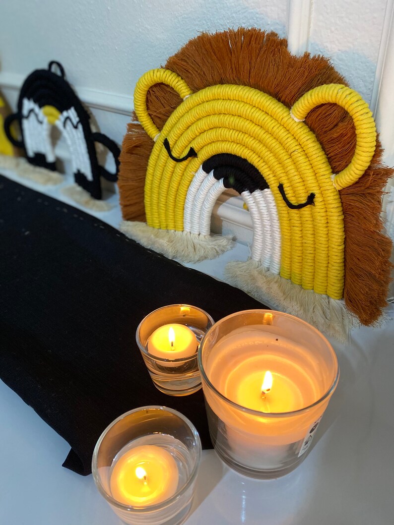 Macrame Rainbow Animal Character, Giraffe Rainbow, Penguin Rainbow ...