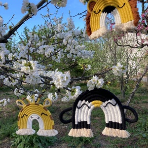 Macrame Rainbow Animal Character, Giraffe Rainbow, Penguin Rainbow ...