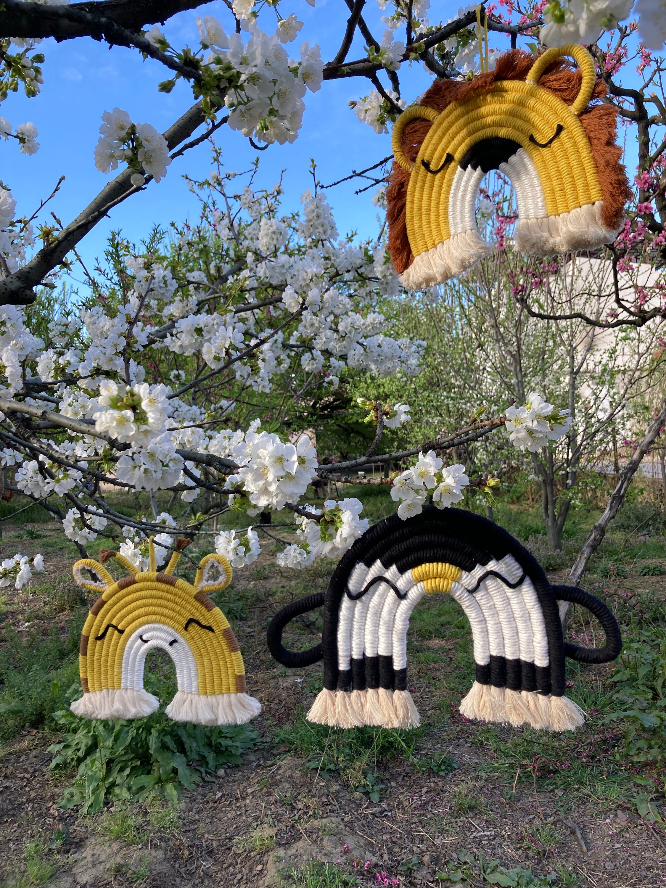 Macrame Rainbow Animal Character, Giraffe Rainbow, Penguin Rainbow ...