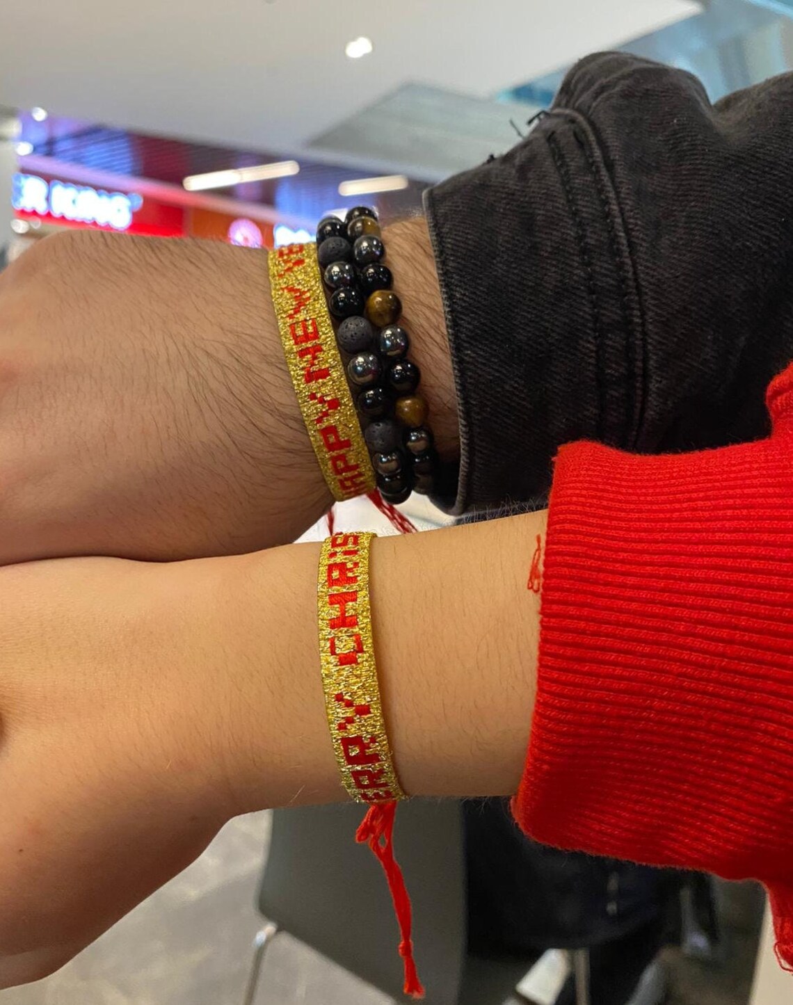 Personalized Motto Bracelets , Customizable Christmas Couple Bracelets ...