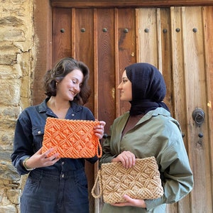 Macrame Camel Clutch /bohemian Handmade Camel Purse / Luxury Women's ...