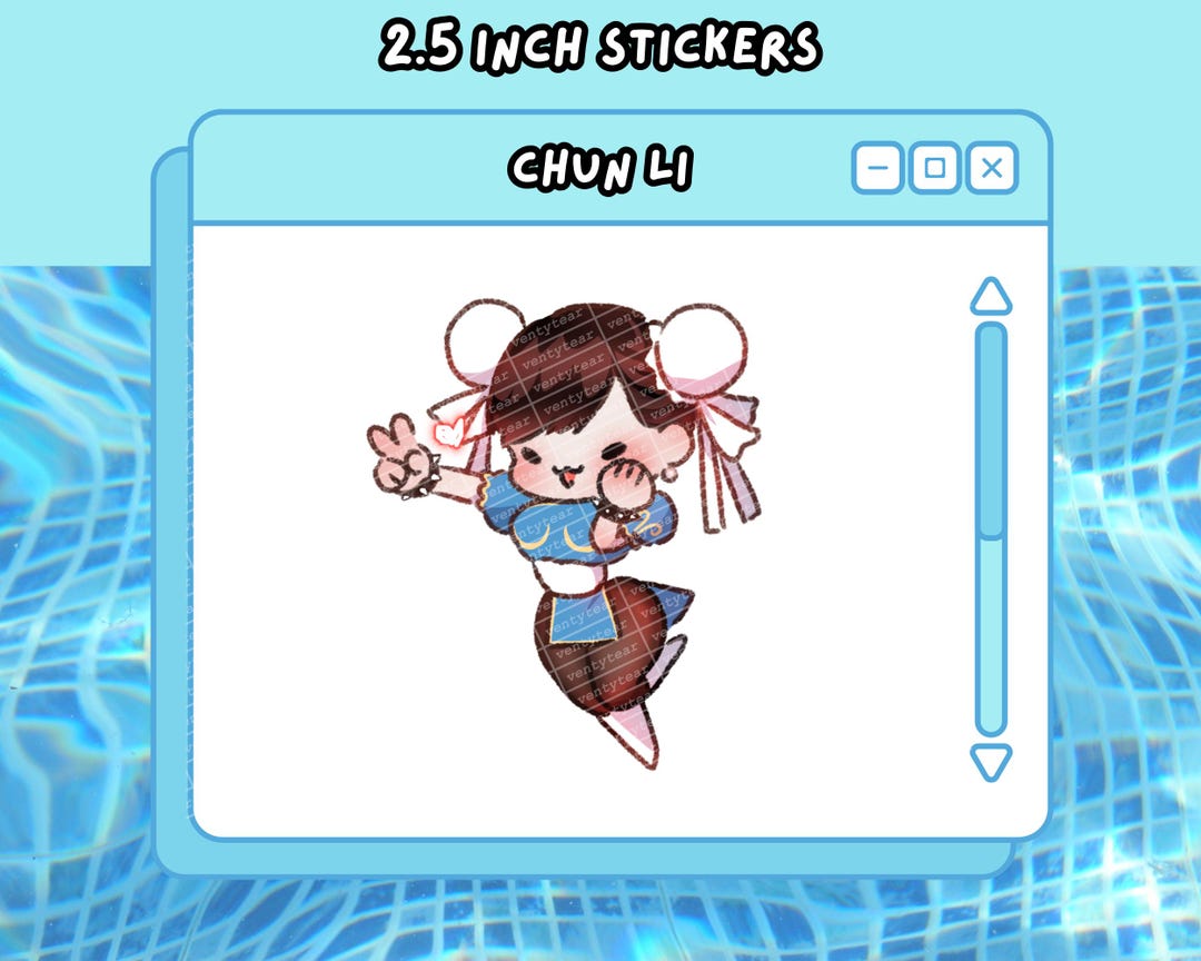 Chun Street || 2.5 Inch Matte Stickers || Laptop, Journal, Water Bottle ...