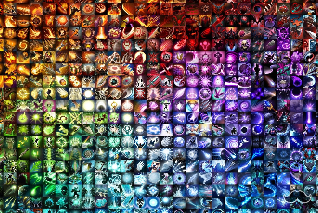 NFT Dota 2 Skills in Gradient Whole Collection Wall Art Digital Print ...