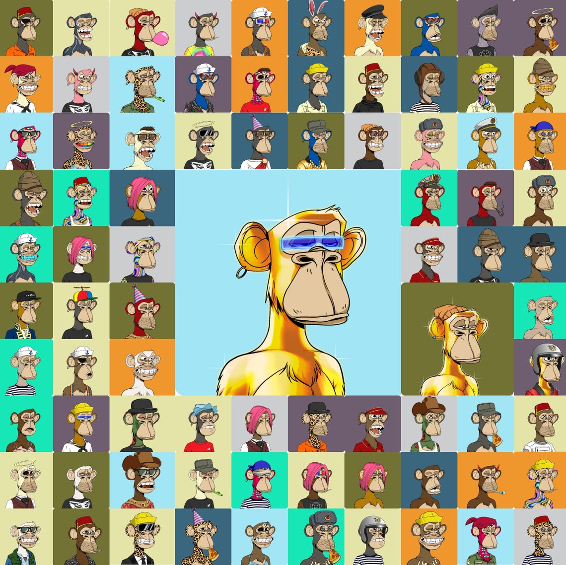 Ape Yacht Club NFT Monkey Crypto Wall Art Digital Print Nft Collection ...